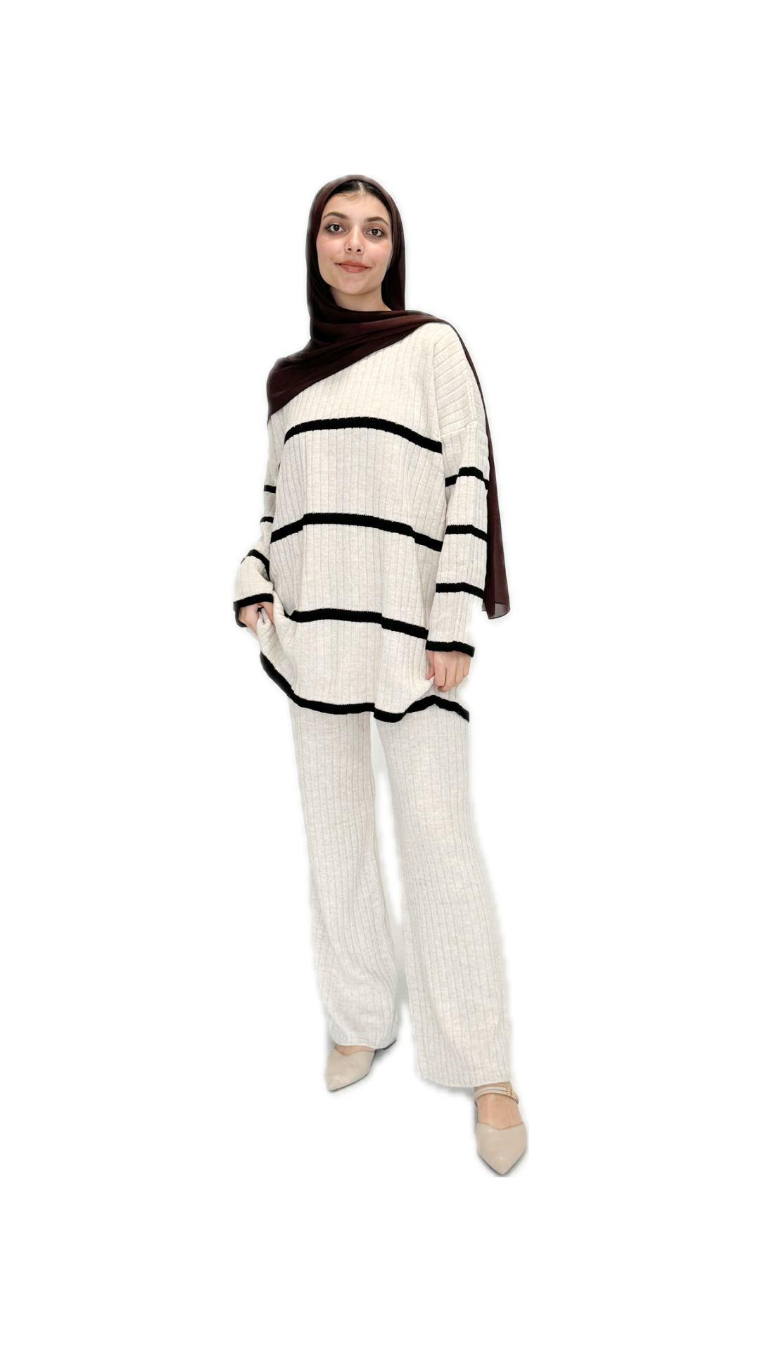 Ecru Wool Blend Matching Set – Maleve Official